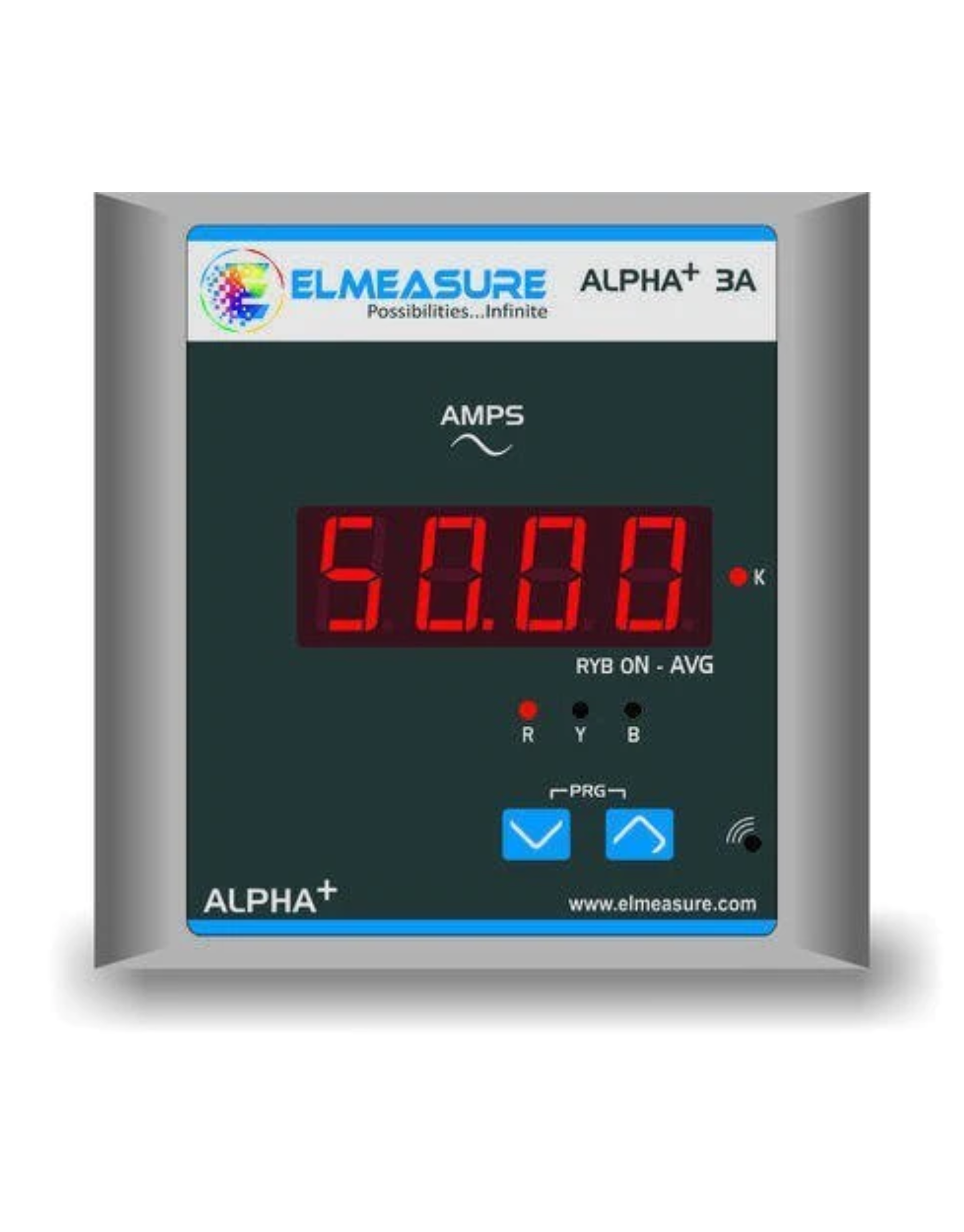 Elmeasure 3 Phase Ampere Meter 4 Digit LED Display - ALPHA+3A - ClikOrder